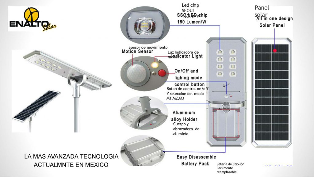 LUMINARIA SOLAR ALL IN ONE SUNLIGHT 60W | EnAlto Solar | Energía alternativa | Oaxaca